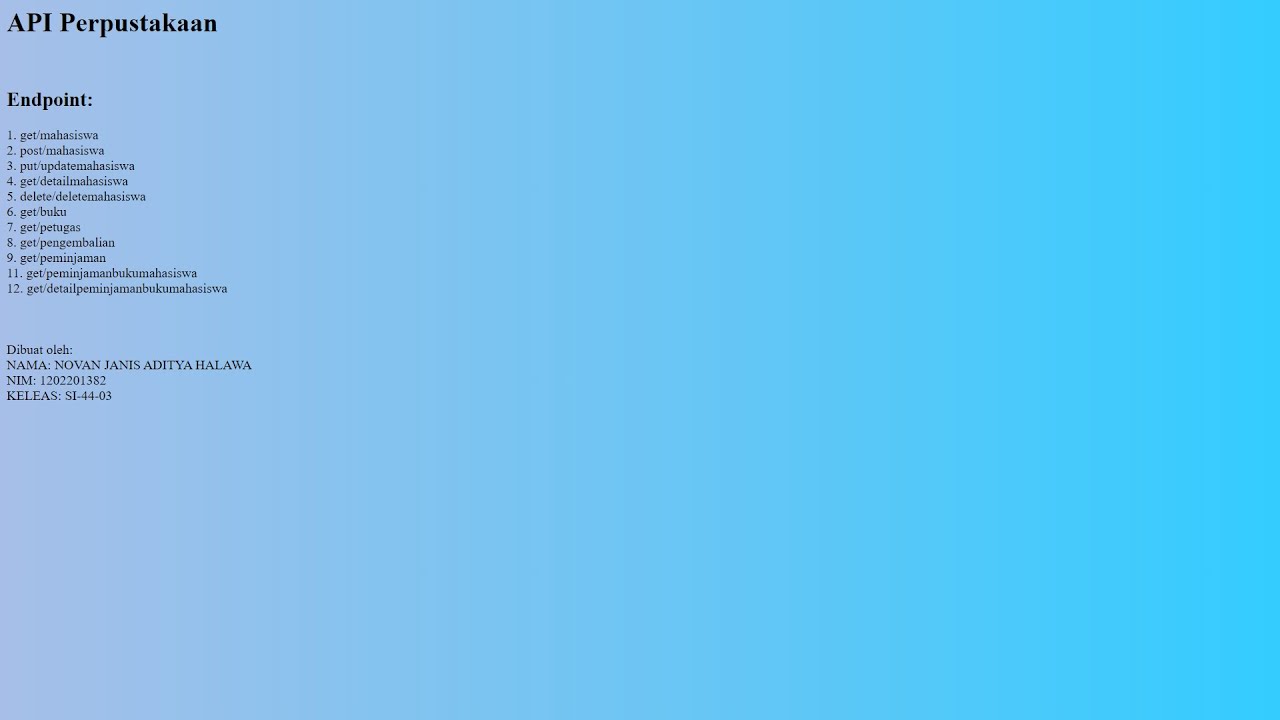 API Perpustakaan (UTS EAI) - YouTube