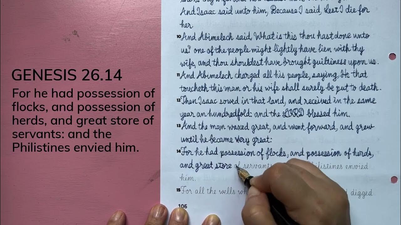 26.14 GENESIS cursive handwriting / Holy Bible / KJV - YouTube
