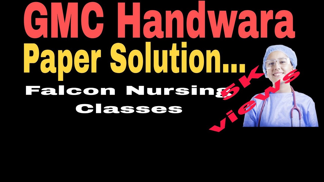 GMC Handwara | Staff Nurse || Paper Solution #nursing #nursingexam # ...