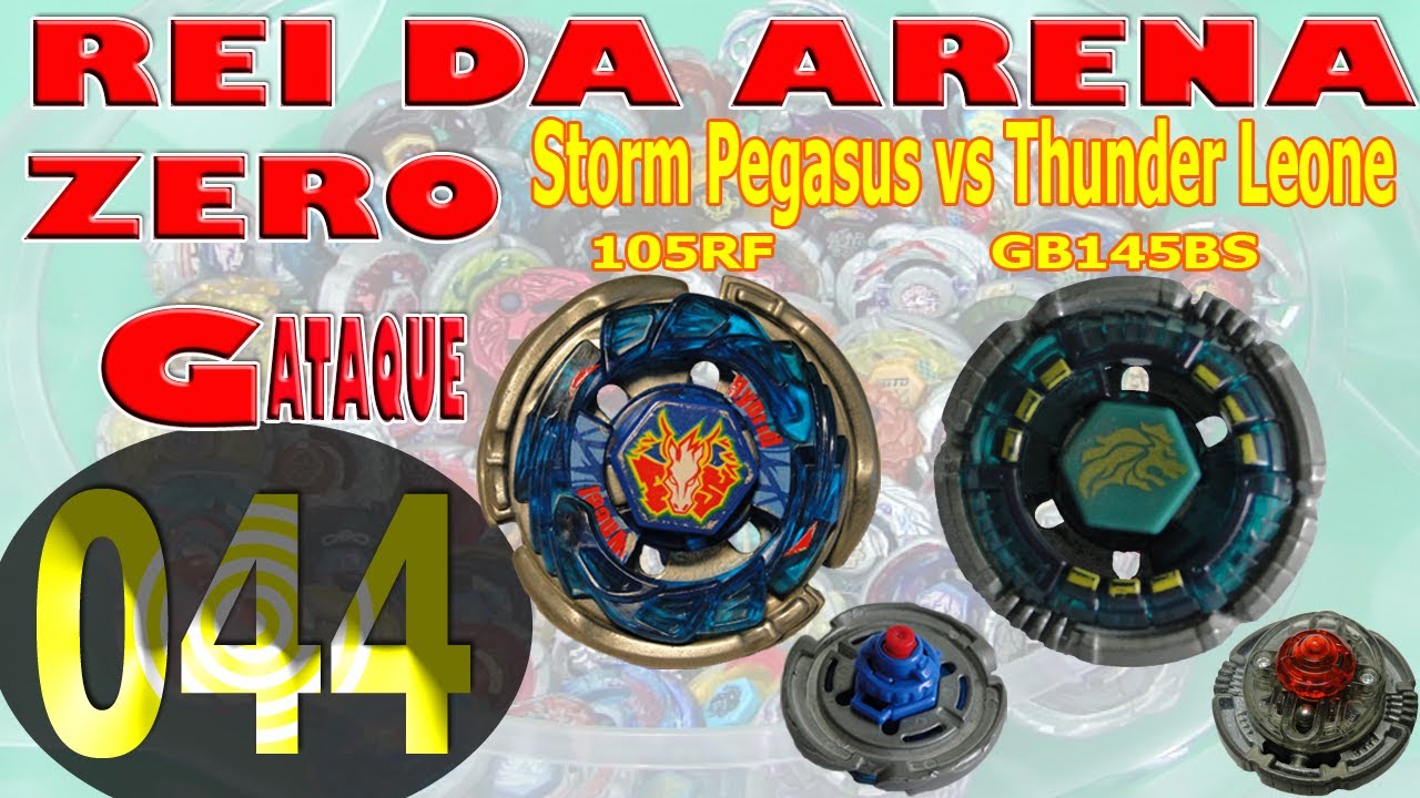 Beyblade - Rei da Zero G - 044. Storm Pegasus 105RF vs Thunder Leone ...
