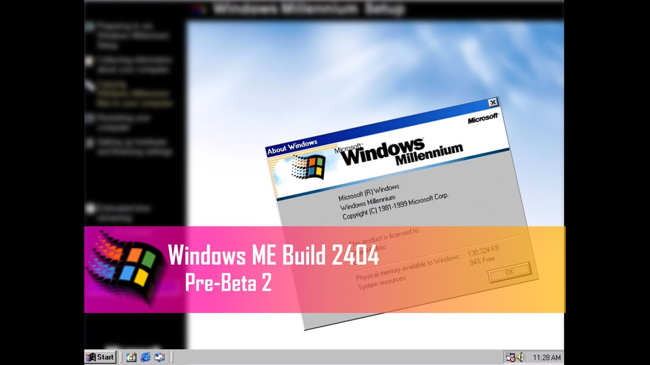 Windows Millennium Build 2404 (Pre-Beta 2) - YouTube