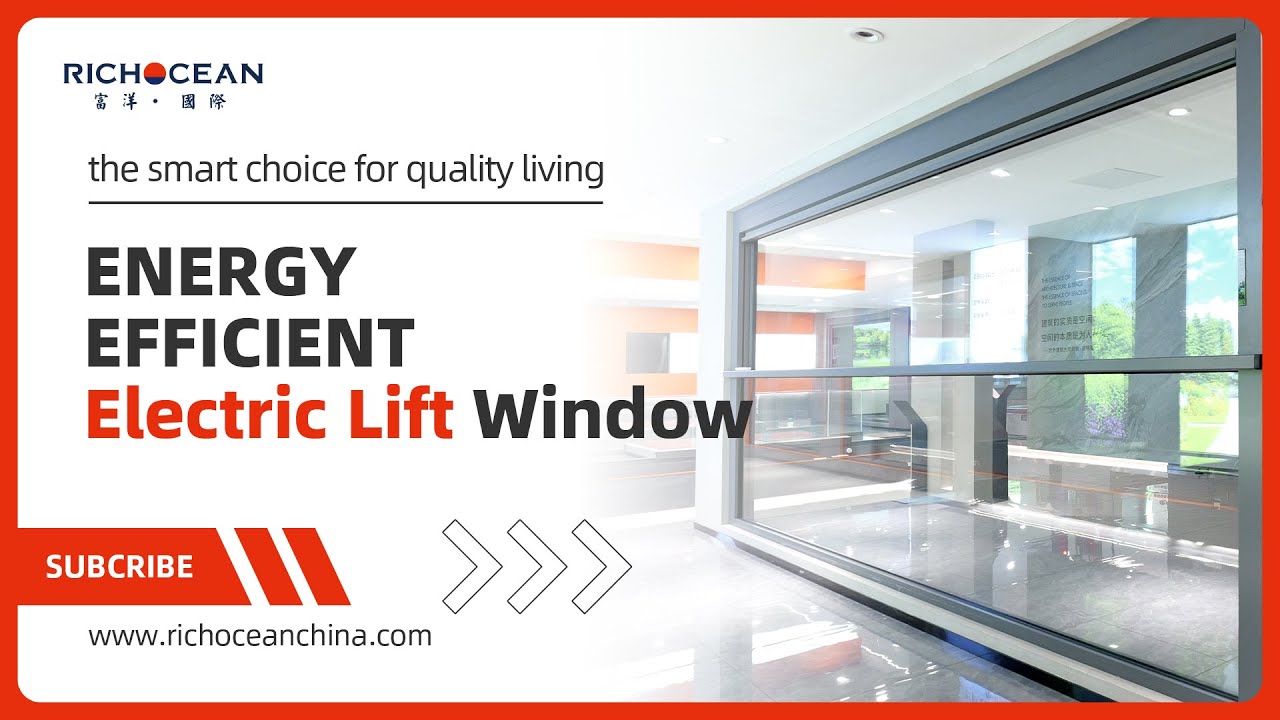 Villa Patio Large Aluminum Double Glass Electric Lift Windows Vertical ...