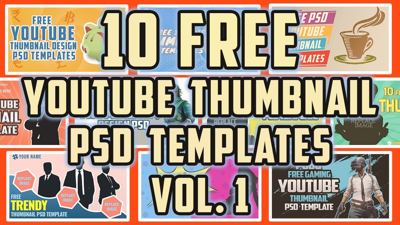 10 Free YouTube Thumbnails PSD Templates Vol 1 and How to Edit Them ...