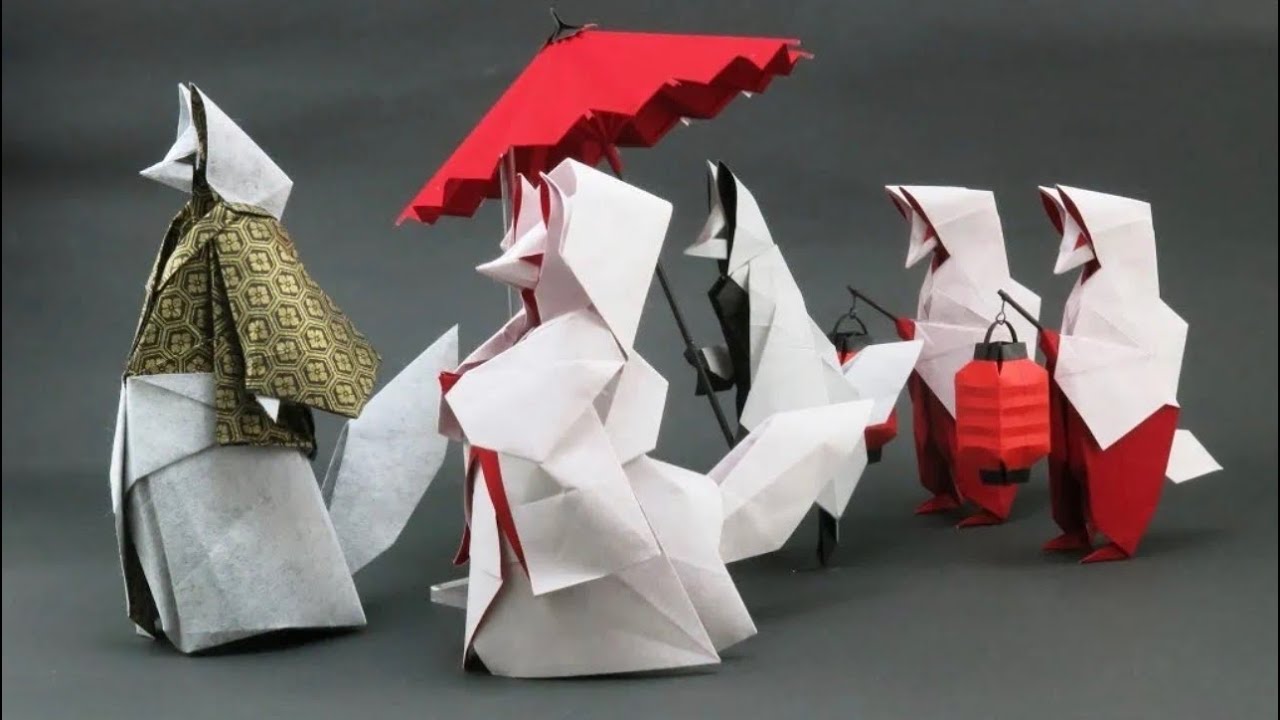 Amazing Paper crafts video/origami/Fox’s Wedding/Fox Bride - YouTube
