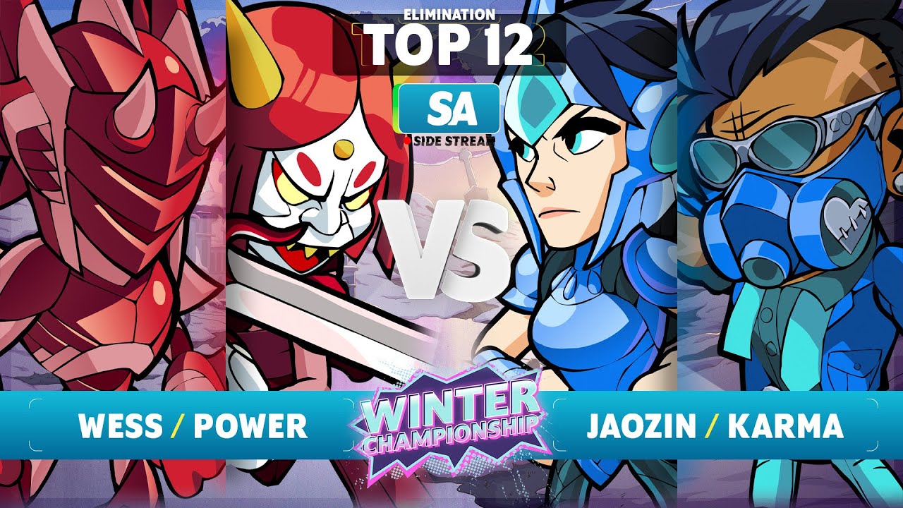 Wess & Power vs. Jaozin & Karma - Elimination Top 12 - Brawlhalla Winter Championship 2023 - YouTube
