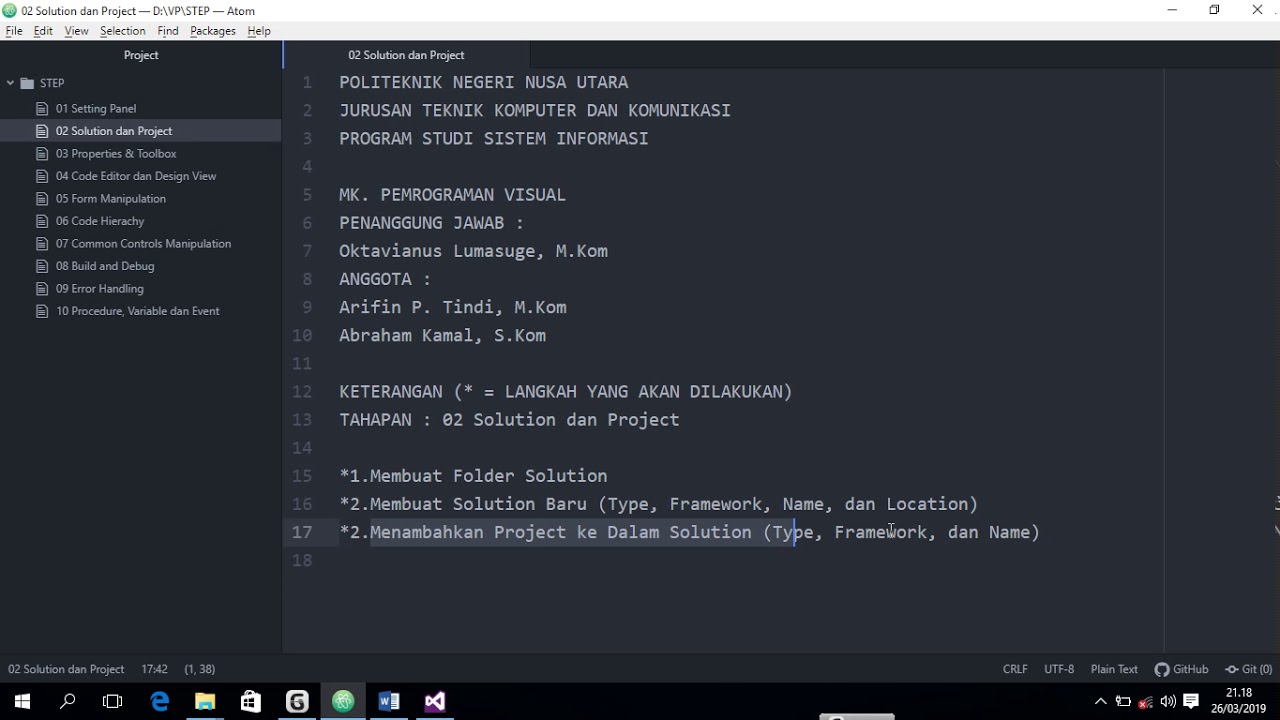 Kuliah VB .NET - 02 Solution dan Project (Pemrograman Visual) - YouTube