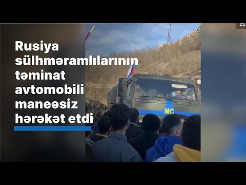 Şuşa-Xankəndi yolunda Rusiya sülhməramlılarının təminat avtomobili maneəsiz hərəkət etdi