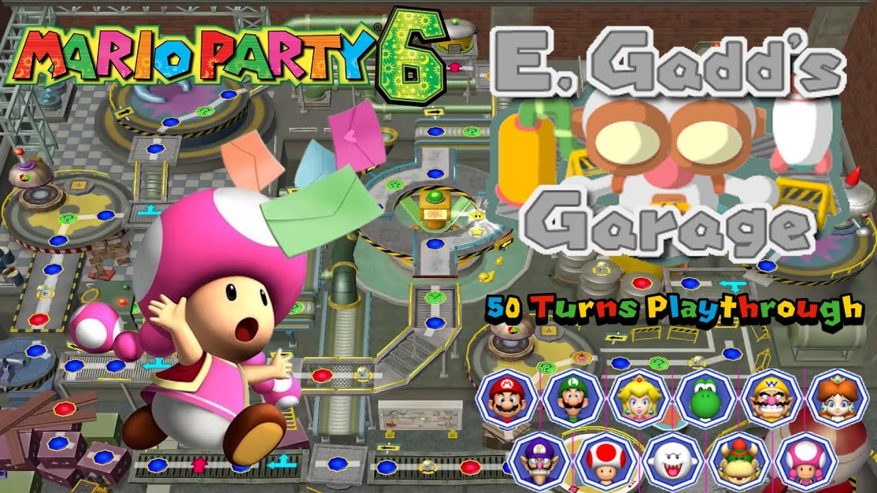 Mario Party 6 - 50 Turns Playthrough - Part 2 E. Gadd's Garage - YouTube