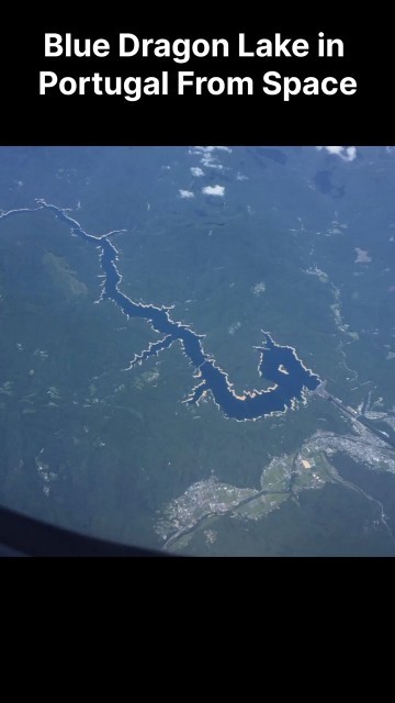Blue Dragon Lake in Portugal seen from Space #shorts - YouTube