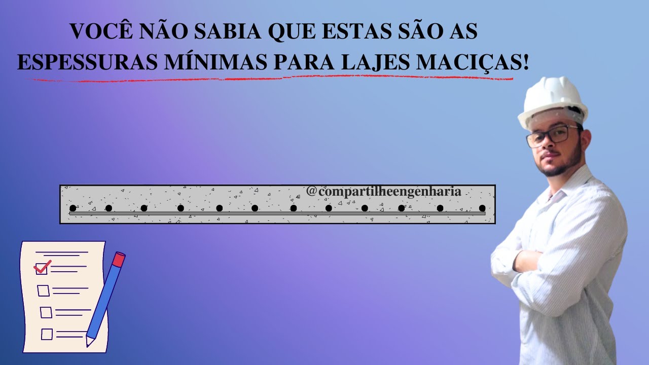 Espessuras mínimas para lajes maciças, SEGUNDO A NORMA! - YouTube