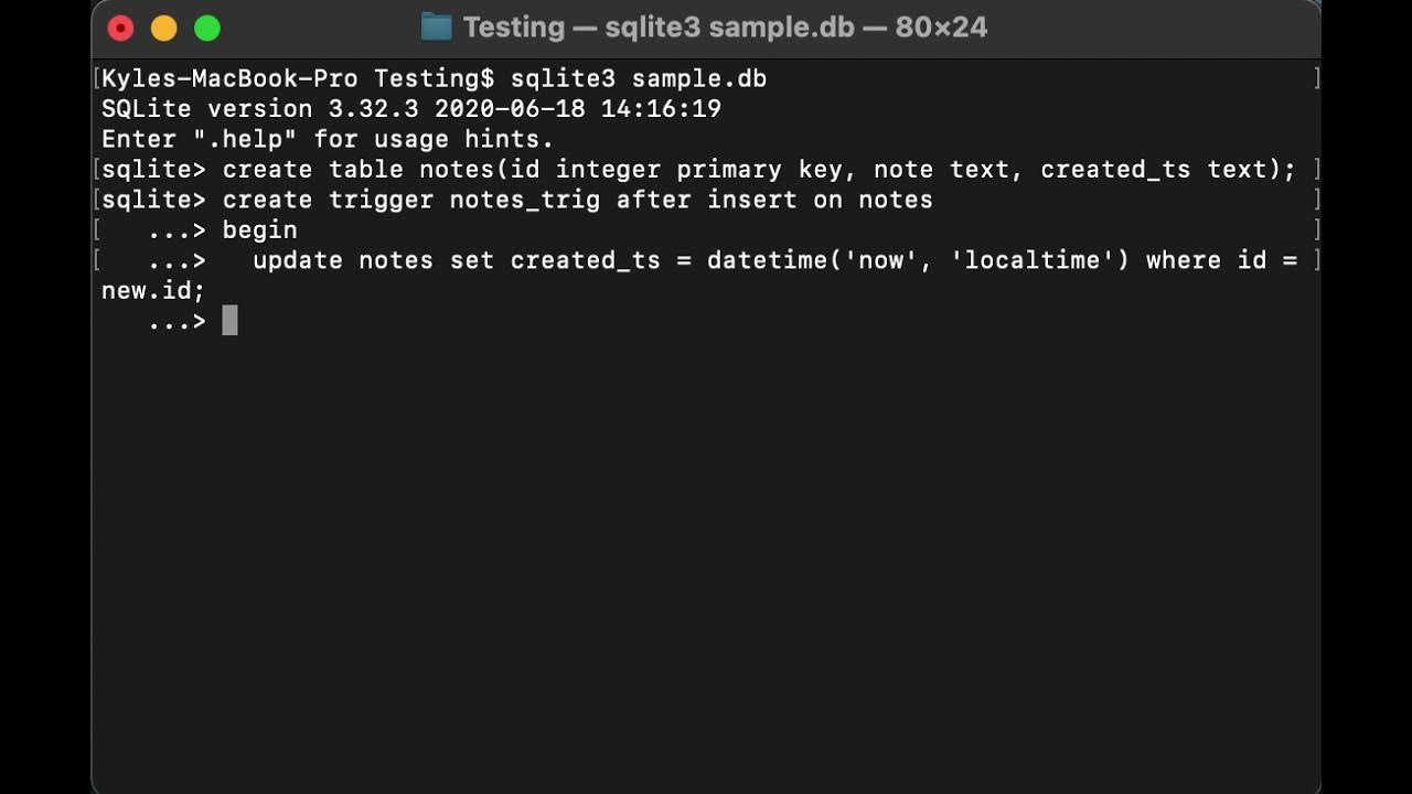 SQLite | Create a Trigger - YouTube