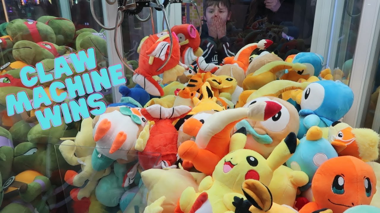 Claw Machine Wins - Pokemon, Minecraft + Willy Wonka Coin Pusher ...
