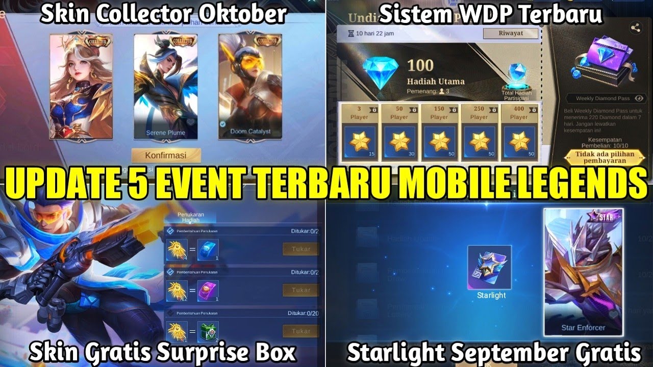 UPDATE 5 EVENT TERBARU MLBB! PILIHAN SKIN COLLECTOR OKTOBER 2023 ...