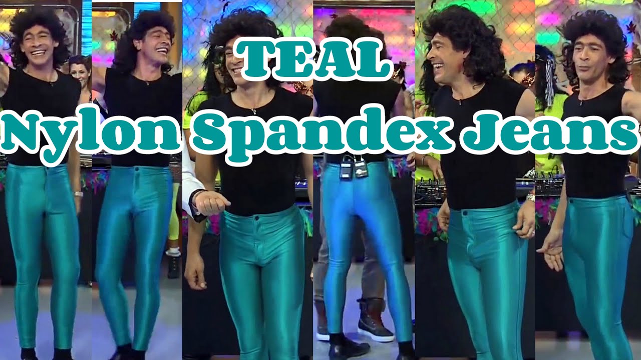 JOHNNY LOZADA of MENUDO in TEAL Nylon Spandex Disco Pants Rock Jeans ...