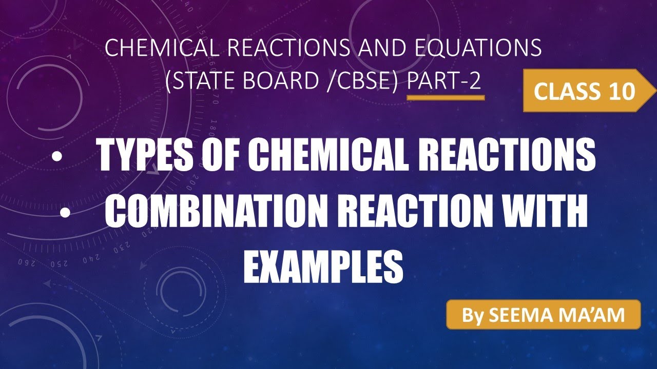 TYPES OF CHEMICALREACTIONS,COMBINATION REACTION/CHEMICAL REACTIONS AND ...