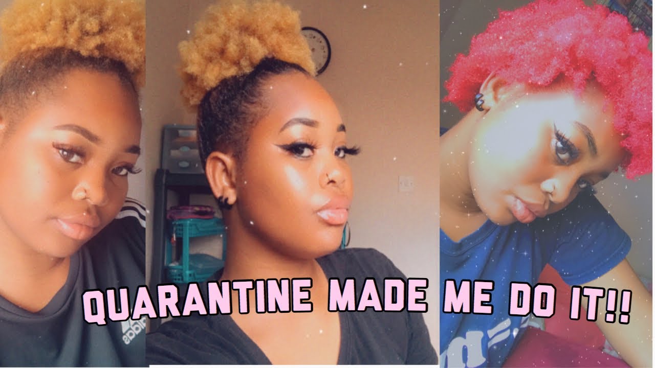 HOW TO DYE SHORT 4B 4C NATURAL HAIR!! USING BOX DYE AND ADORE BLUSH ...