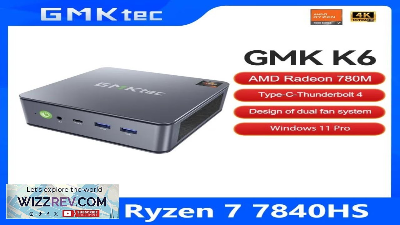 GMKtec Mini Pc GMK K6 AMD R7-7840HS NUCBOX Design of dual fan Review ...