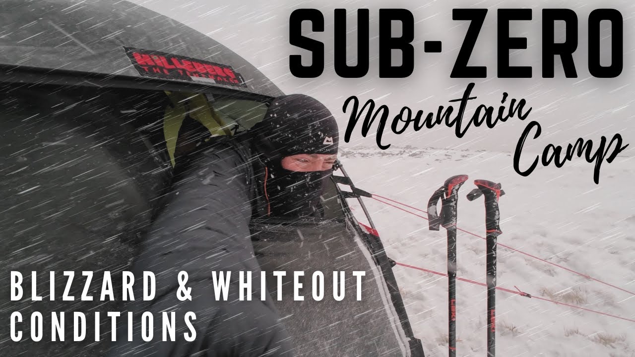 SUB-ZERO -9.9 WHITEOUT ! WINTER BLIZZARD MOUNTAIN CAMPING IN THE ...