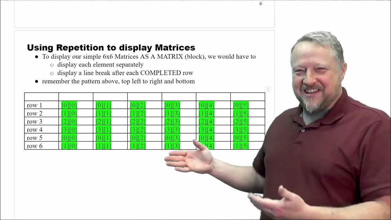 07 - Using Repetition to display Matrices - YouTube