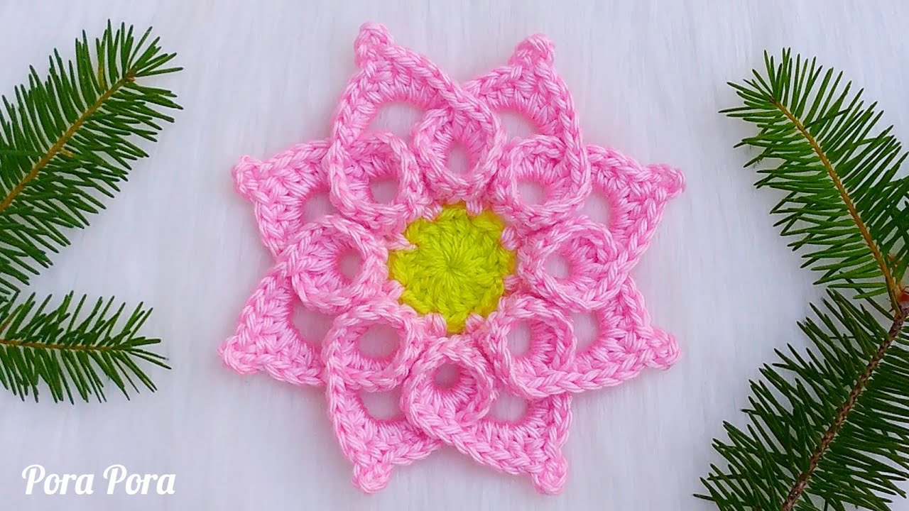 Crochet Flower I Crochet 8 Petal Flower I Crochet 3D Flower YouTube Crochet Flower I Crochet 8 Petal Flower I Crochet 3D Flower YouTube