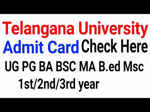 Telangana University Admit Card 2020 download, Check TU UG PG BA BSC MA ...
