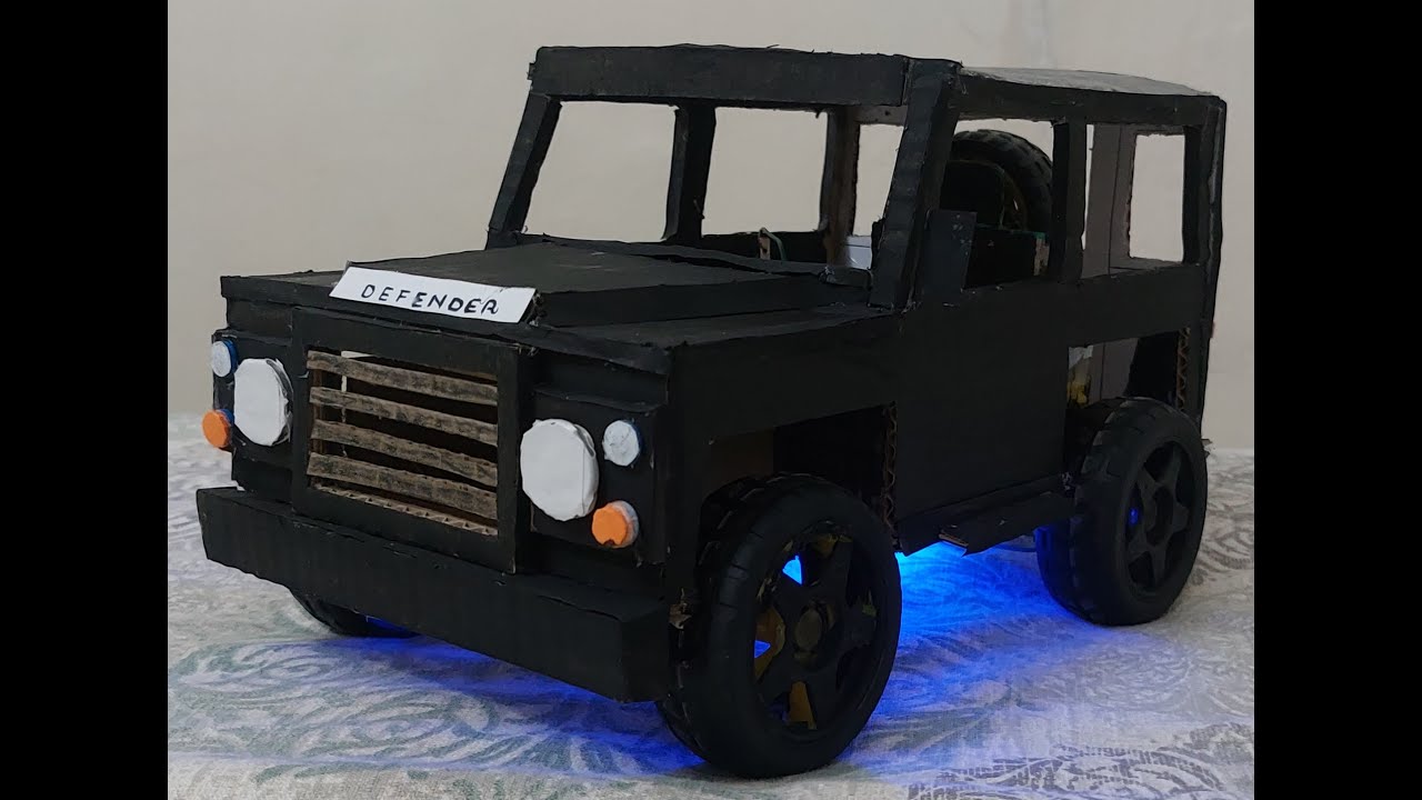 ELECTRIC LAND ROVER DEFENDER 1991 MODEL WITH CARDBOOARD - TAHA'S CRAFTS ...