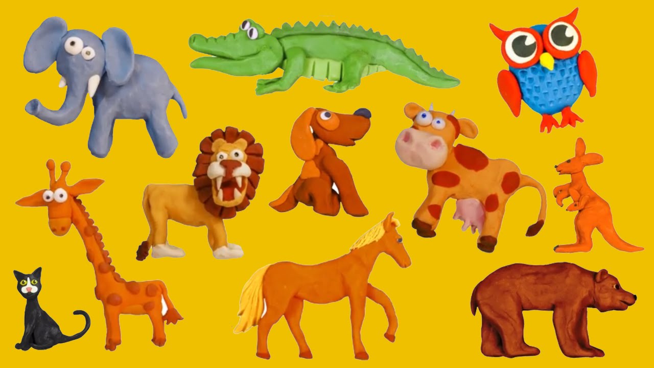 Learn Colors and Animals Play Doh Creative Fun with Modeling Clay ...