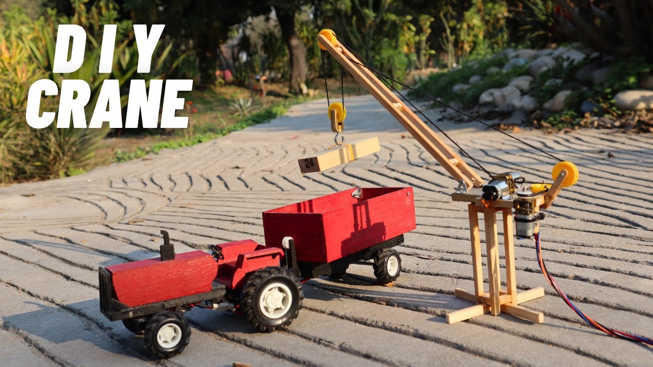 Building a Remote-Control Crane with Wooden Sticks and DC Gear Motors ...