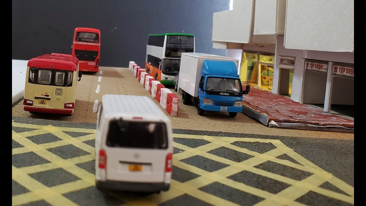[九巴KMB/DIY街道] 1:76巴士模型 動畫#19 附近是屯馬綫地盤 - YouTube