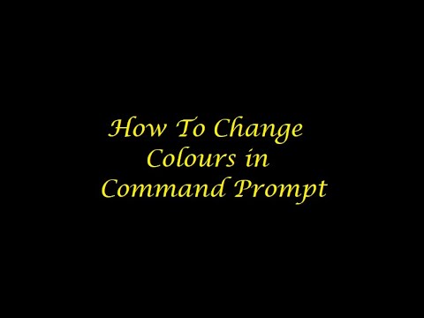 How to change terminal colours in command prompt? - YouTube