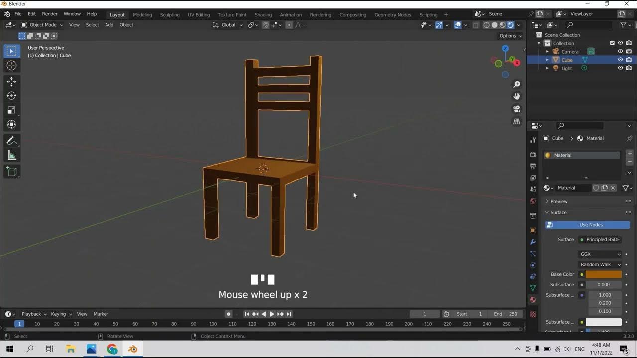 Tutorial 02 - How to make a chair in Blender - YouTube
