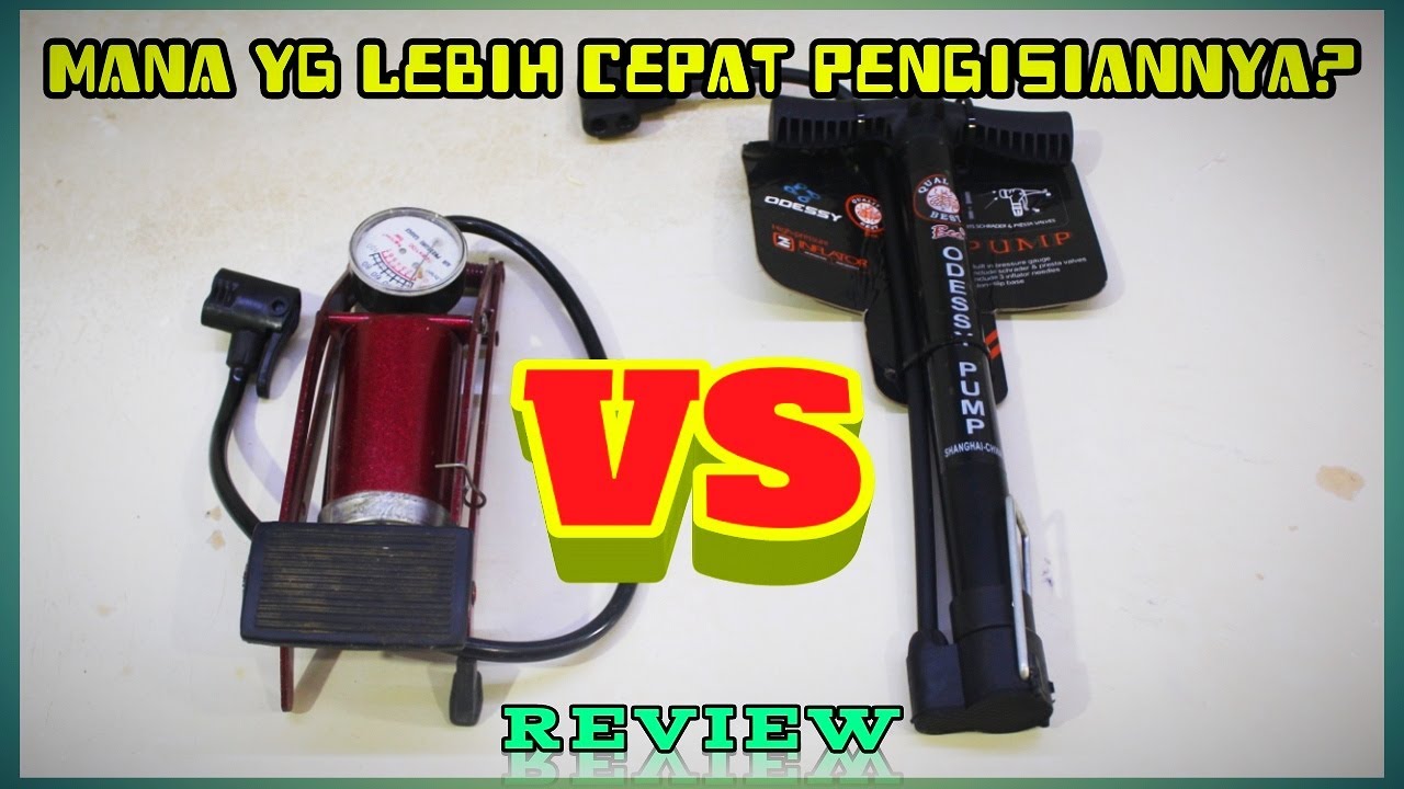 Review pompa ban Mobil motor manual mini tekan dan injak portable - YouTube
