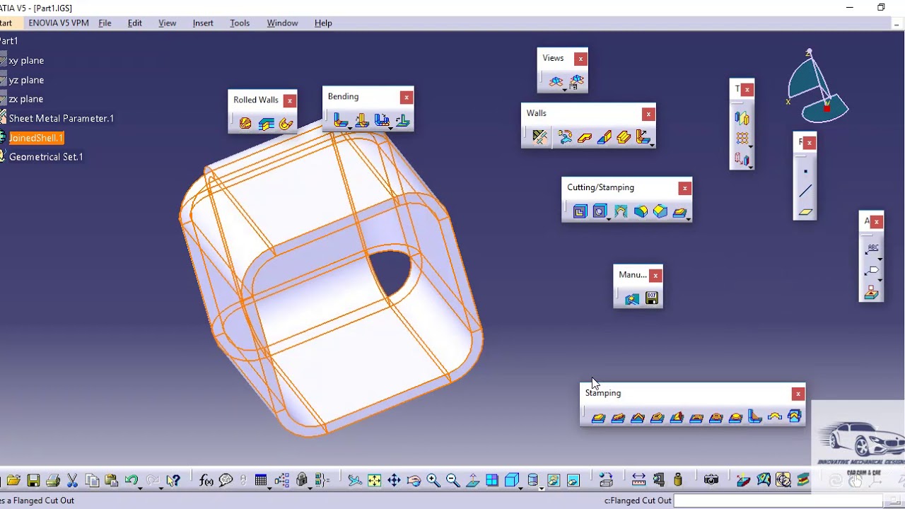 Converting imported solid part to sheetmetal part: CATIA Recognize Tool ...
