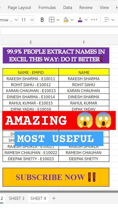 😱99.9% People Extract Names in Excel This Way: Do it Better 🙈 #exceltricks #exceltips # ...