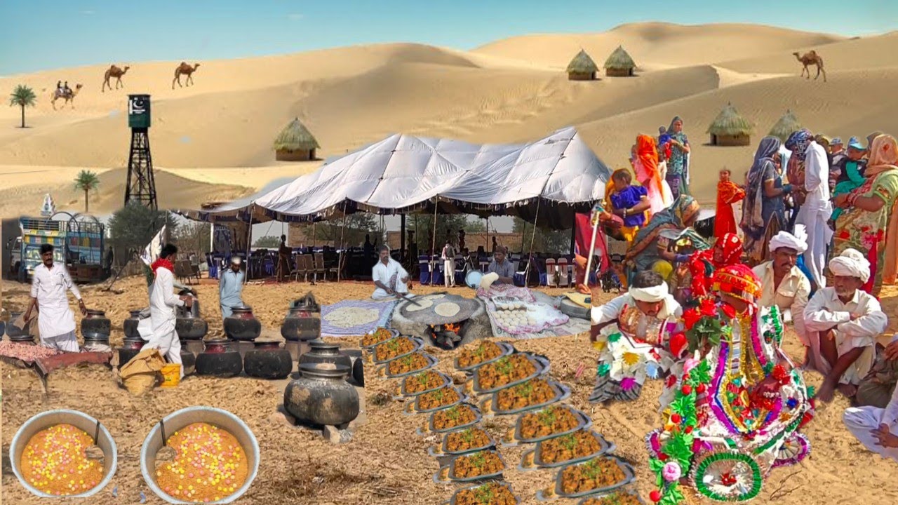 Biggest Desert Marriage Ceremony in Village Mega Cooking Food for 10000 ...