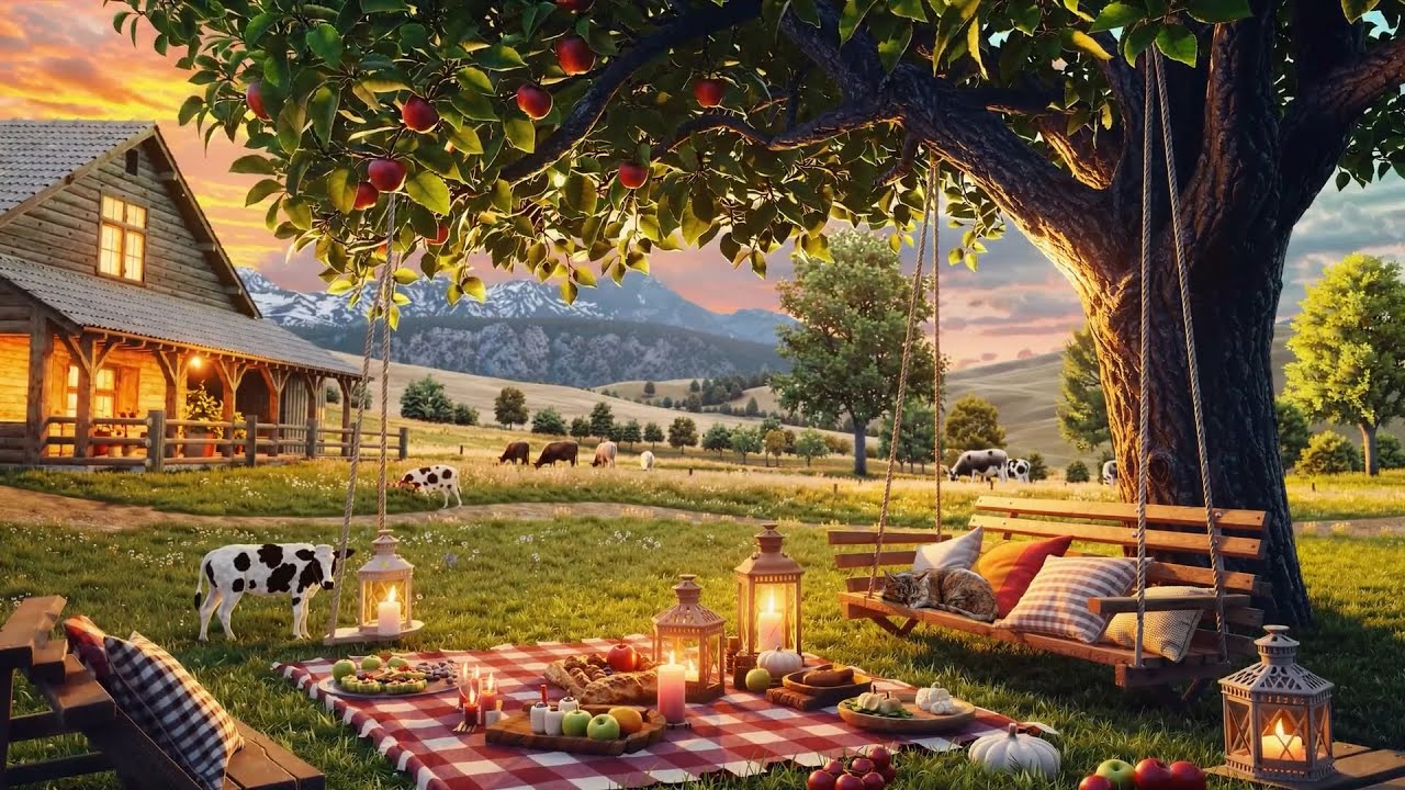 Cozy Farm Countryside Ambience – Beautiful Relaxing Music & Nature for ...