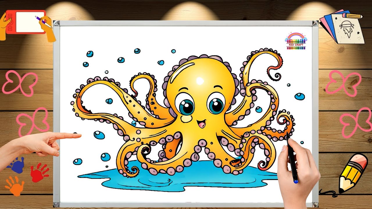 How to draw cute easy Octopus - Easy Drawing Tutorial Step By Step ...