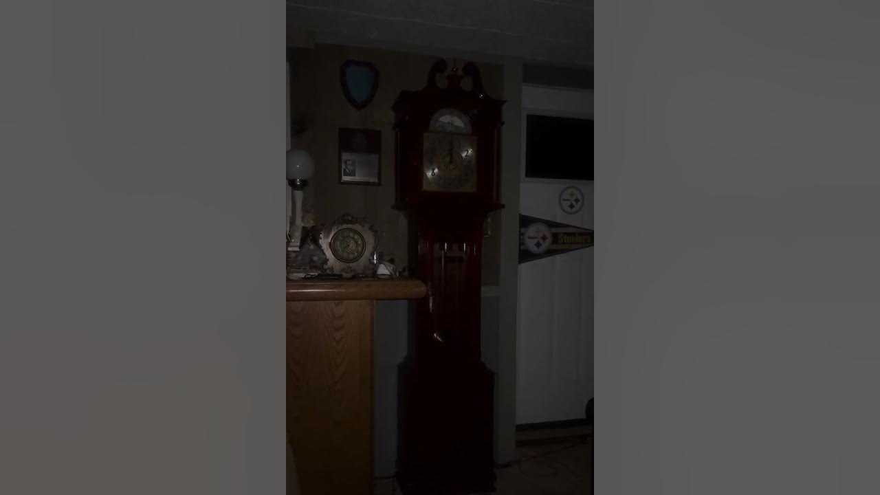 Daneker (The President) Grandfather Clock (12:00am Chime) - YouTube
