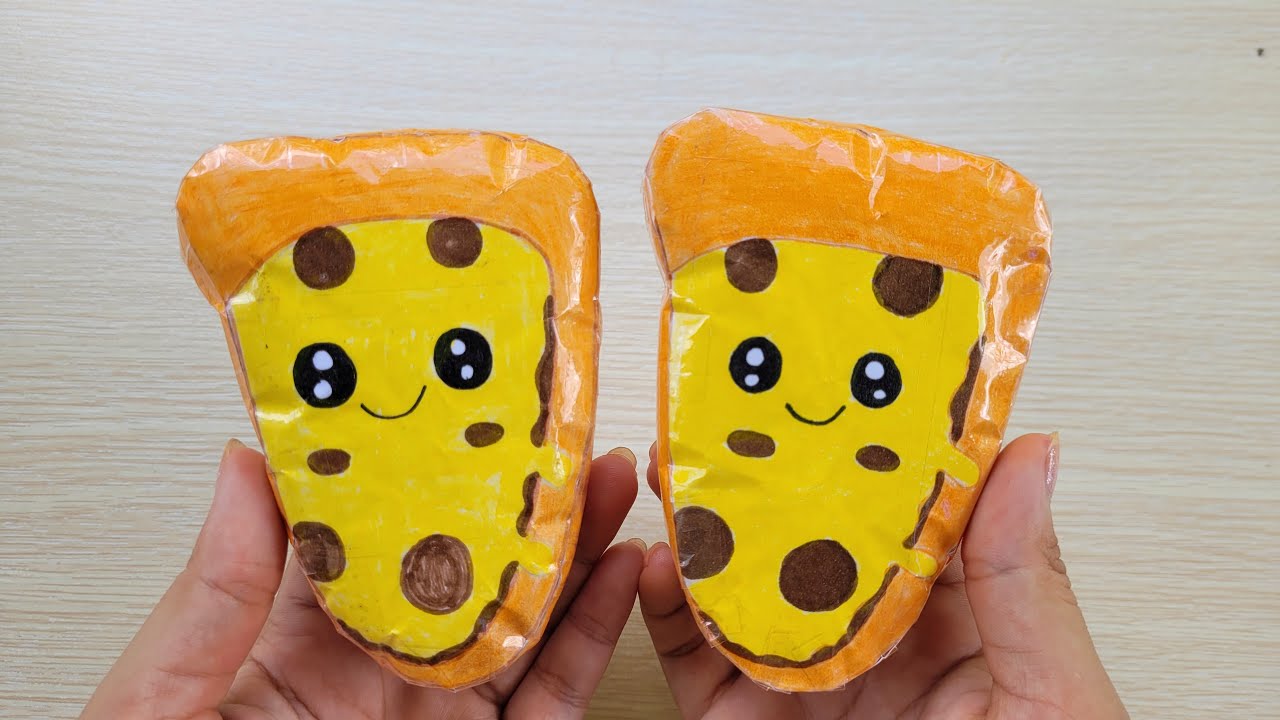 Hướng dẫn làm Squishy giấy bánh pizza để gói hàng | DIY Paper Pizza ...