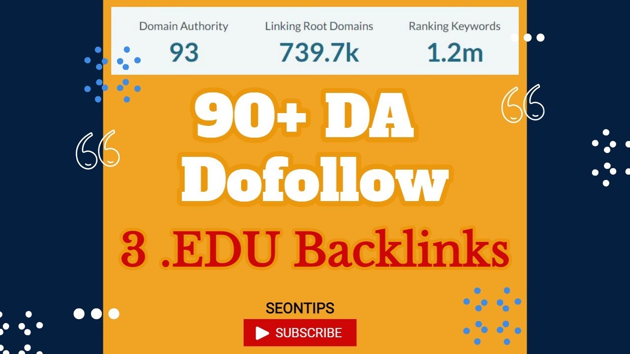 Get 3 High DA Dofollow EDU Backlinks - How to Create EDU Do Follow ...
