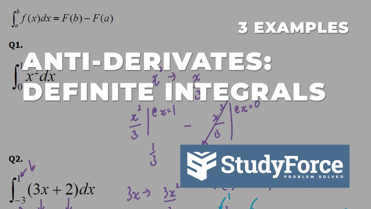 Antiderivative Examples | Definite Integrals | Fundamental Theorem of ...