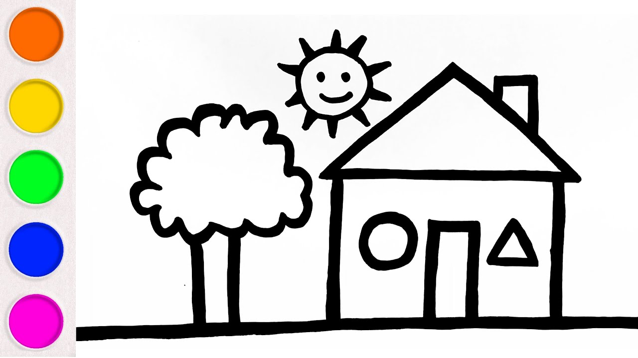 Easy home drawing।।How to make home drawing।।Easy home art।। Baby art ...