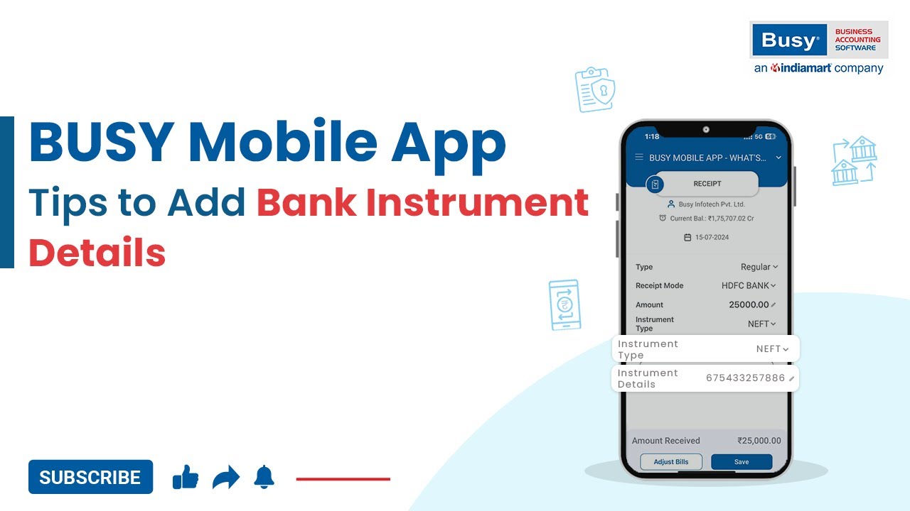 Tips to Add Bank Instrument Details in BUSY Mobile App (English) | BUSY ...