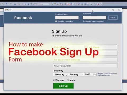 Visual Studio Basic tutorial | Designing Facebook Signup Form - YouTube