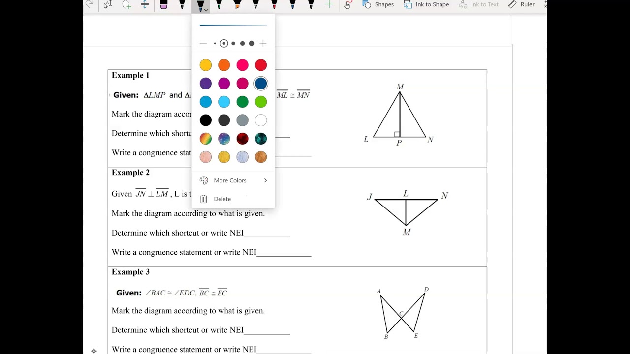 Geometry Lesson 14-3 HL triangle congruence shortcut and summary - YouTube