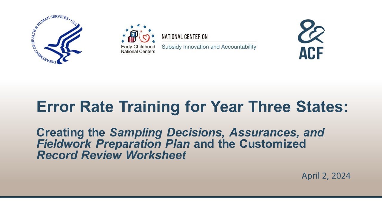 Error Rate Training for Year Three States: Creating the SDAP and RRW ...