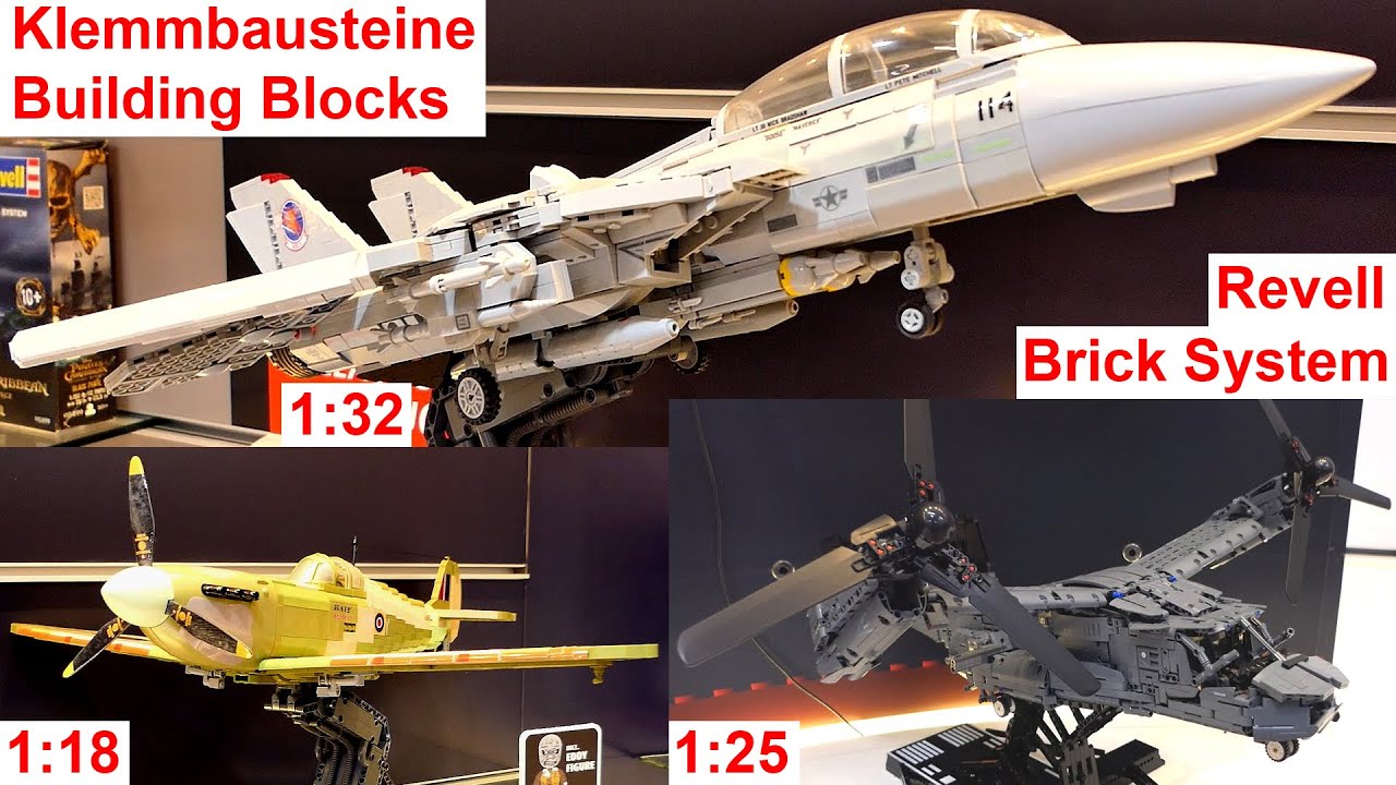 Revell Brick System Bell-Boing V22, F14A Tomcat, Spitfire MkII ...