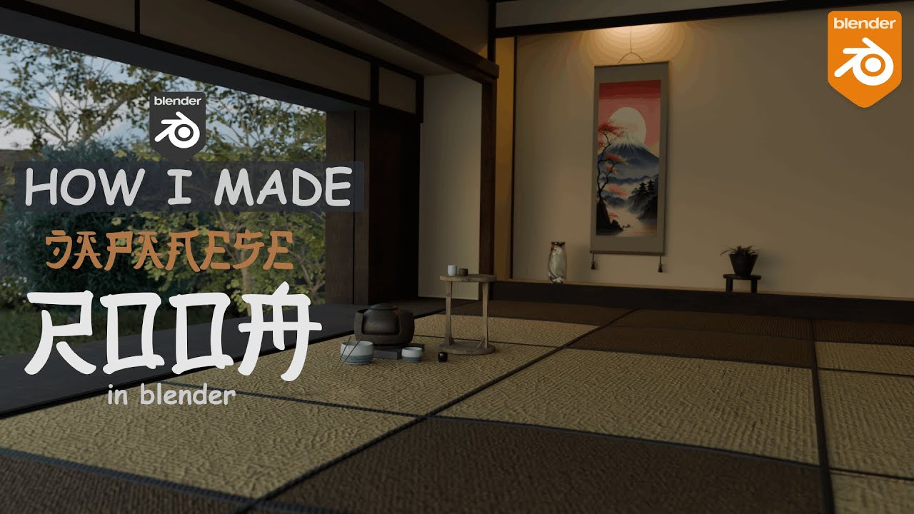 Traditional Japanese room in blender - 3D modeling process | Cabalú 3D ...