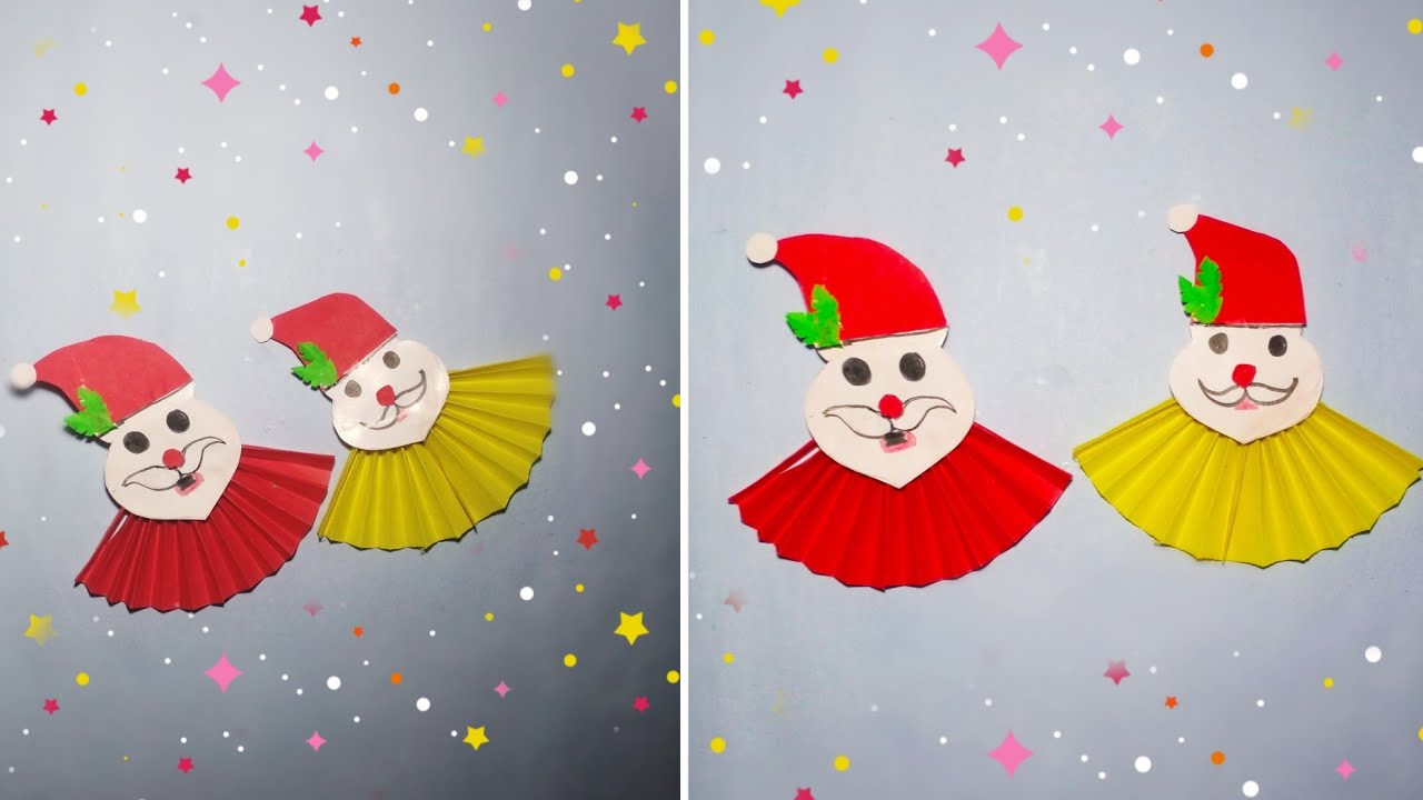 Paper santa Claus || Santa claus with Craft paper || How to make santa ...