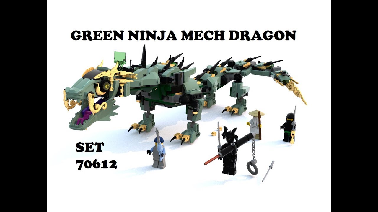 Lego 70612 GREEN NINJA MECH DRAGON Speed Build LDD by PLegoBB - YouTube
